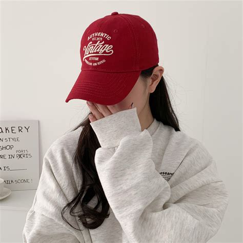 블루씨티 빈티지 어센틱 레터링 자수 볼캡 모자 5color