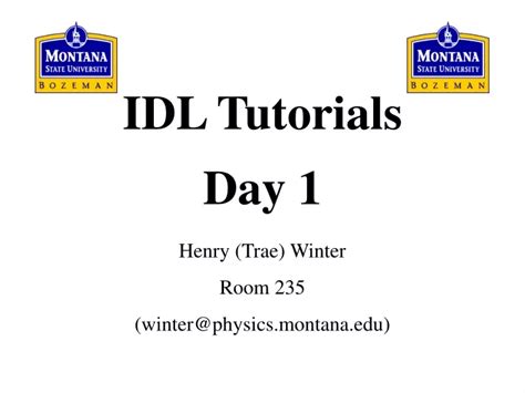 Ppt Introduction To Idl Interactive Data Language For Manipulating