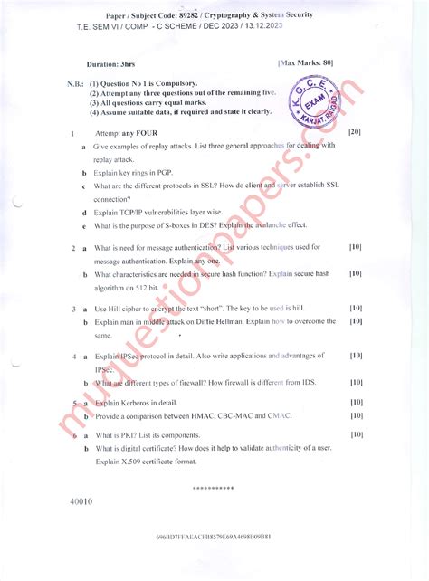 Be Computer Engineering Semester 6 2023 December Cryptography System