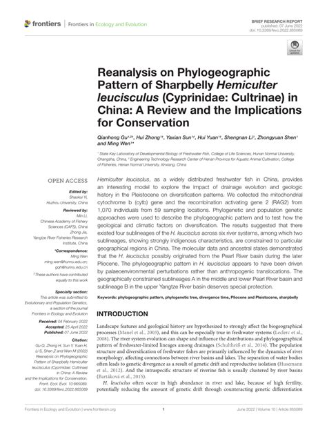 Pdf Reanalysis On Phylogeographic Pattern Of Sharpbelly Hemiculter
