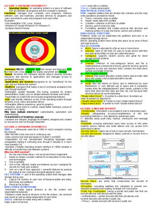 Websys 3 Lecture Notes Operating Systems 1 Interfaces How To