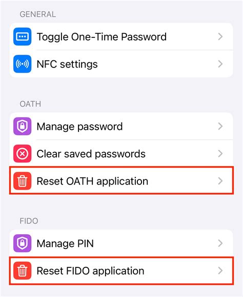 Factory Reset — Yubico Authenticator User Guide Documentation