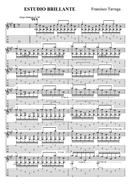 Sheet Music With Tab Francisco Tarrega