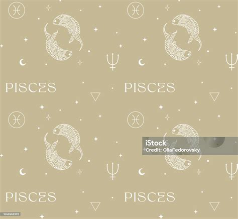 조디악 물고기 자리 흰색 배경 원활한 패턴입니다 점성술 표지판 광고에 대한 스톡 벡터 아트 및 기타 이미지 광고 달 하늘