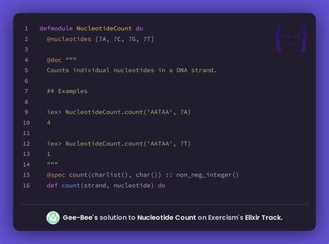 Gee Bees Solution For Nucleotide Count In Elixir On Exercism