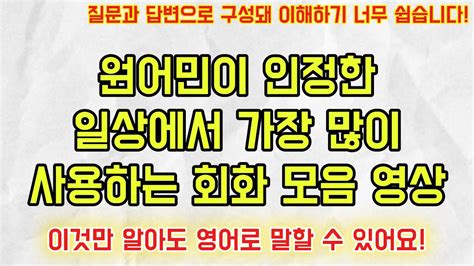 원어민이 인정한 일상에서 가장 많이 사용하는 회화 모음 영상 I 원어민 실전회화 I 1시간 영어회화 I 질문과 답변으로 구성된 효과적인 영어학습법 I 그림 없는 영