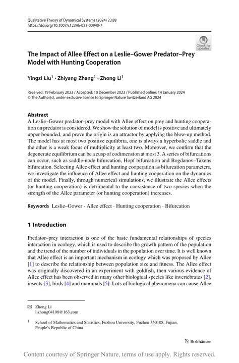 The Impact Of Allee Effect On A Lesliegower Predatorprey Model With Hunting Cooperation