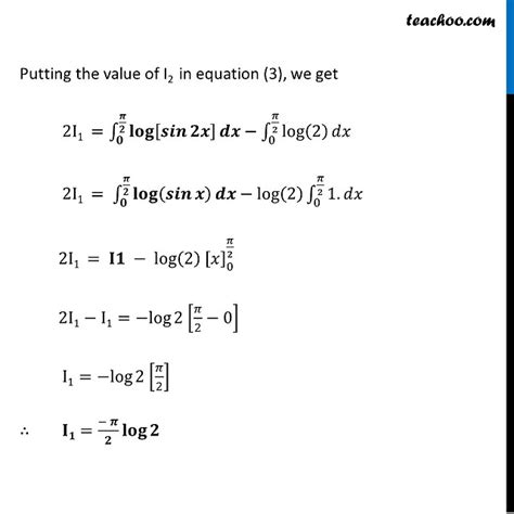 Example 34 Integration Of Log Sin X From 0 To Pi 2 Teachoo