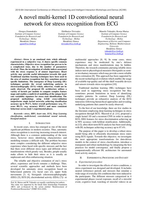 Pdf A Novel Multi Kernel 1d Convolutional Neural Network For Stress Recognition From Ecg
