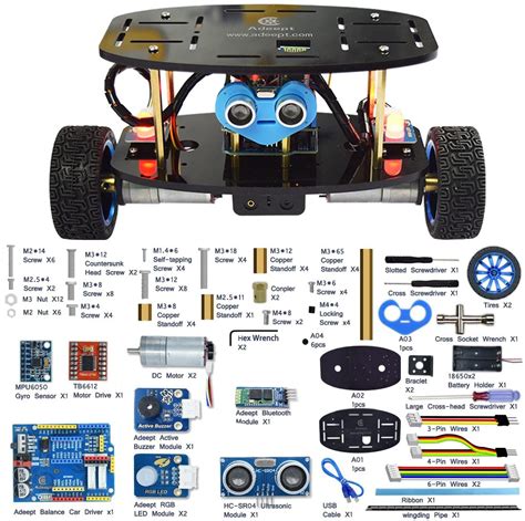 Buy Adeept 2 Wheel Self Balancing Car Robot Kit Compatible With Arduino Ide Mpu6050