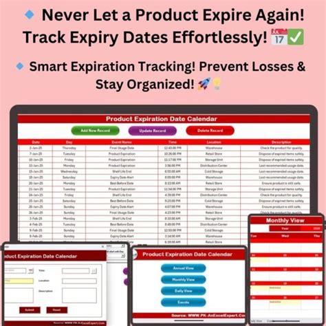 Product Expiration Date Calendar In Excel Next Gen Templates