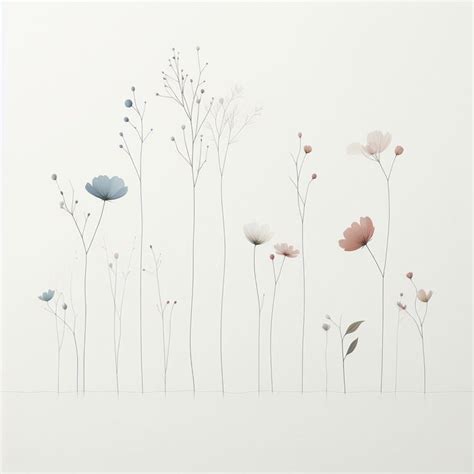 Minimalist Flowers Wallpaper Watercolor Illustration Flowers Simple