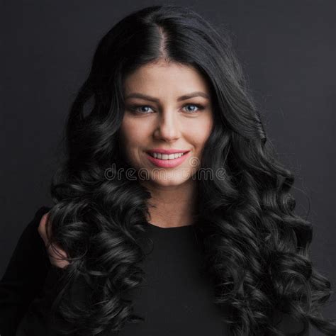 Gorgeous Brunette With Curly Hair Stock Image Image Of Vogue Mysterious