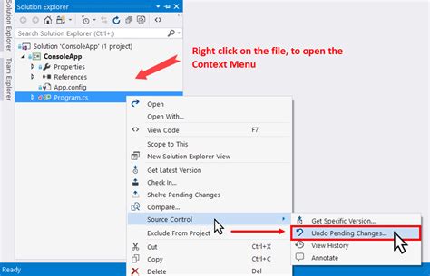 Undoing Your Local Changes Mastering Visual Studio 2017 Book