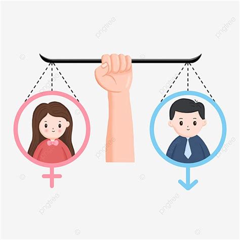 Gender Equality Png Picture Gender Equality Balance Cartoon Hand Drawn