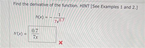 Solved Find The Derivative Of The Function Hint [see