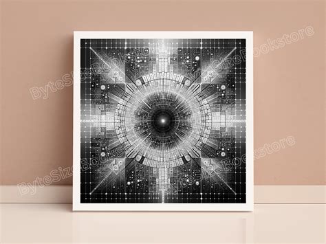 Data Visualization Art Binary Code Processing Pattern Monochromatic
