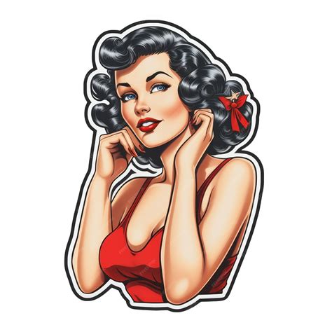 American Pin Up Girl Premium Ai Generated Vector