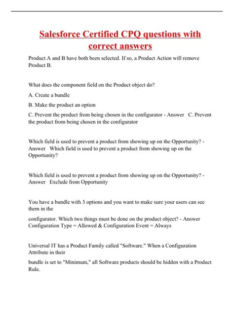 Salesforce Certified Cpq Tests Bundle Stuvia Us