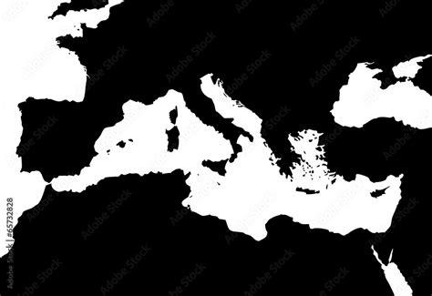 High Detailed Vector Map Mediterranean Stock Vector Adobe Stock