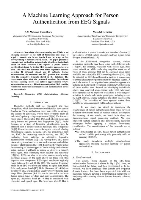 Pdf A Machine Learning Approach For Person Authentication From Eeg