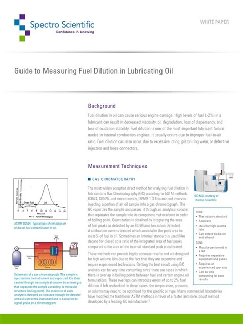 Guide To Measuring Fuel Dilution In Lubricating Oil Background Pdf Gas Chromatography