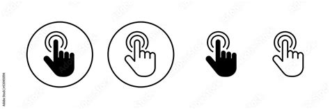 Hand Cursor Icon Vector Cursor Sign And Symbol Hand Cursor Icon Clik Stock Vector Adobe Stock