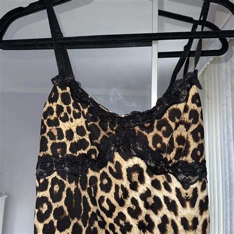 Maxi Leaopard Print Bodycon Dress With Lace Size Depop