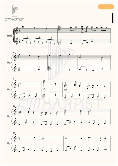 고요한밤 거룩한밤 Silent Night｜미니하프 Miniharp 15string Ver 미니하프 Miniharp 15string Ver Sheet By 전민이