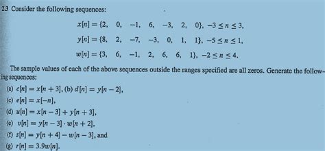 Solved Consider The Following Sequences The Sample Chegg