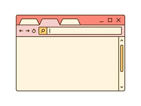 Vector Retro Browser Empty Design Template Nostalgic Ui Retro