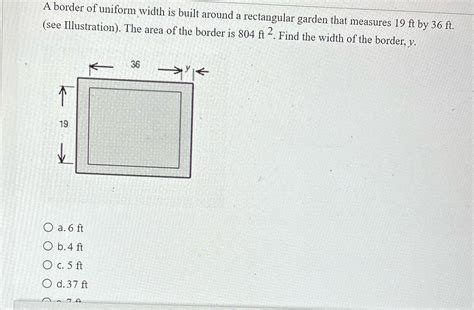 Solved A Border Of Uniform Width Is Built Around A Rectangular Garden That Course Hero
