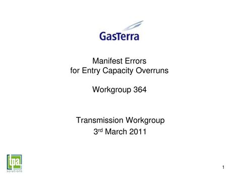 Manifest Errors For Entry Capacity Overruns Workgroup Ppt Download