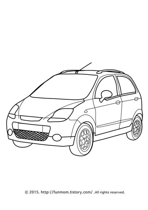 소년 자동차 색칠 공부 페이지