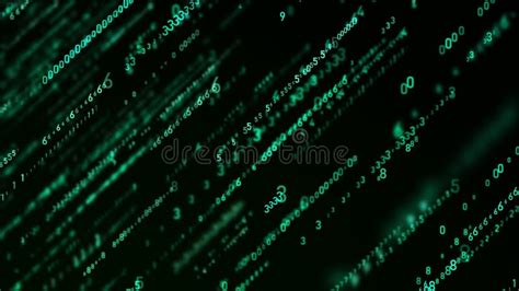 Technology Binary Code Random Falling Digits On Screen Hacked Software Matrix Sciense