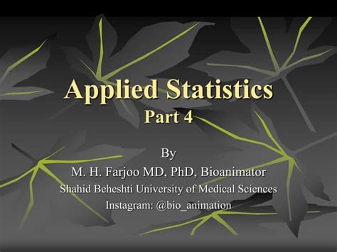 Applied Statistics Part 4 Ppt