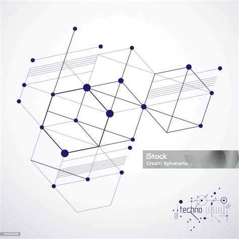 엔지니어링 기술 벡터 벽지 육각형 원 및 라인으로 만든 현대 기하학적 구성은 템플릿과 레이아웃으로 사용할 수 있습니다 추상적인