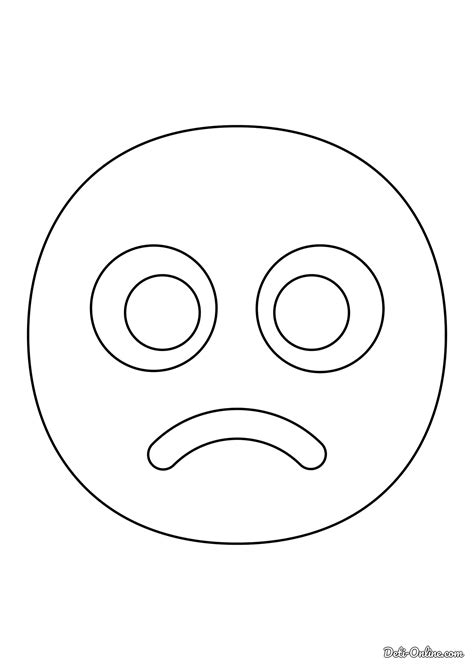 Раскраска Слегка нахмуренный смайлик распечатать раскраски для детей