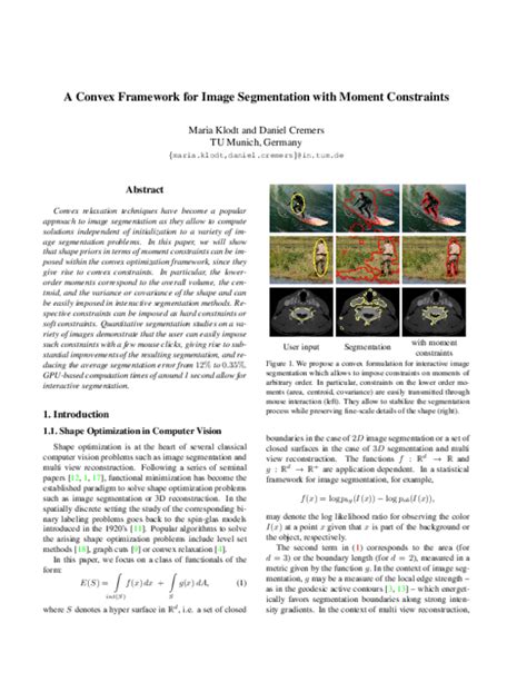 Pdf A Convex Framework For Image Segmentation With Moment Constraints