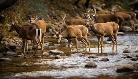 Premium Ai Image Small Group Of Impala Standing In Wet Grass
