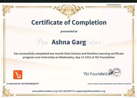 Ashna Garg On Linkedin Ybifoundation Internship Datascience Machinelearning