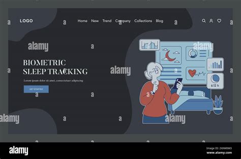 Biometric Sleep Tracking Concept Illustration Of A Woman Monitoring