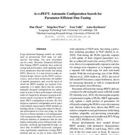 Autopeft Automatic Configuration Search For Parameter Efficient Fine
