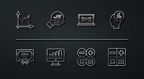 Set Line Graph Schedule Chart Diagram Certificate Template Function Mathematical Symbol