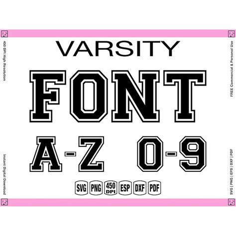 Varsity Font Svg Sport Font College Font Svg University F Inspire Uplift