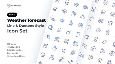 Weather Forecast Icon Set Duotone Line Style Part 2 Figma