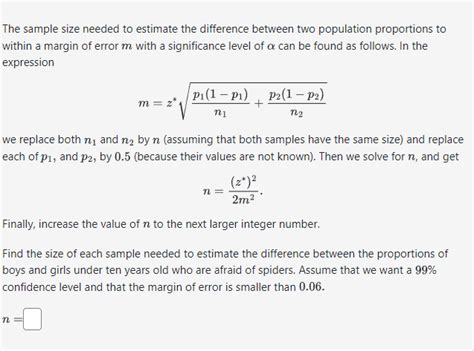 The Sample Size Needed To Estimate The Difference Chegg Com