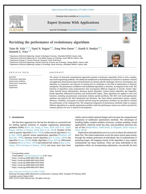 Revisiting The Performance Of Evolutionary Algorithms Nirma