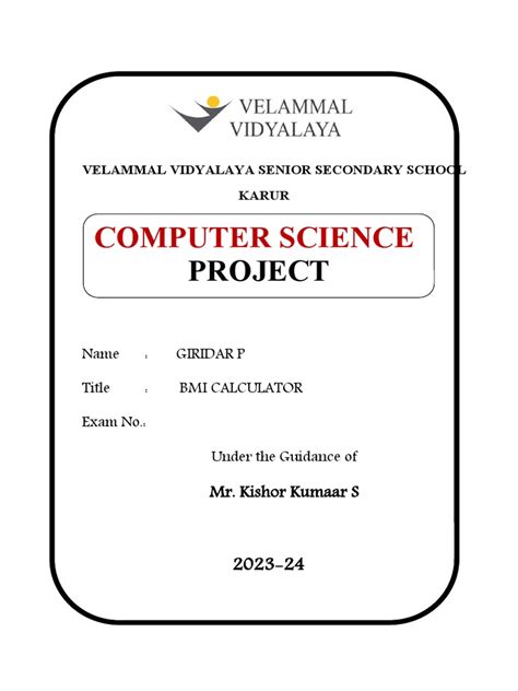 Bmi Calculator Pdf Programming Computer Program