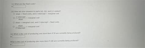 Solved A Linear Cost Function Is C X 6x 450 Assume C Is